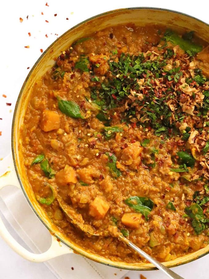 Dhal Recipe - Easy, Creamy Red Lentil & Butternut Squash Dahl