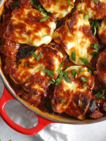 Mediterranean Tomato and Halloumi Bake