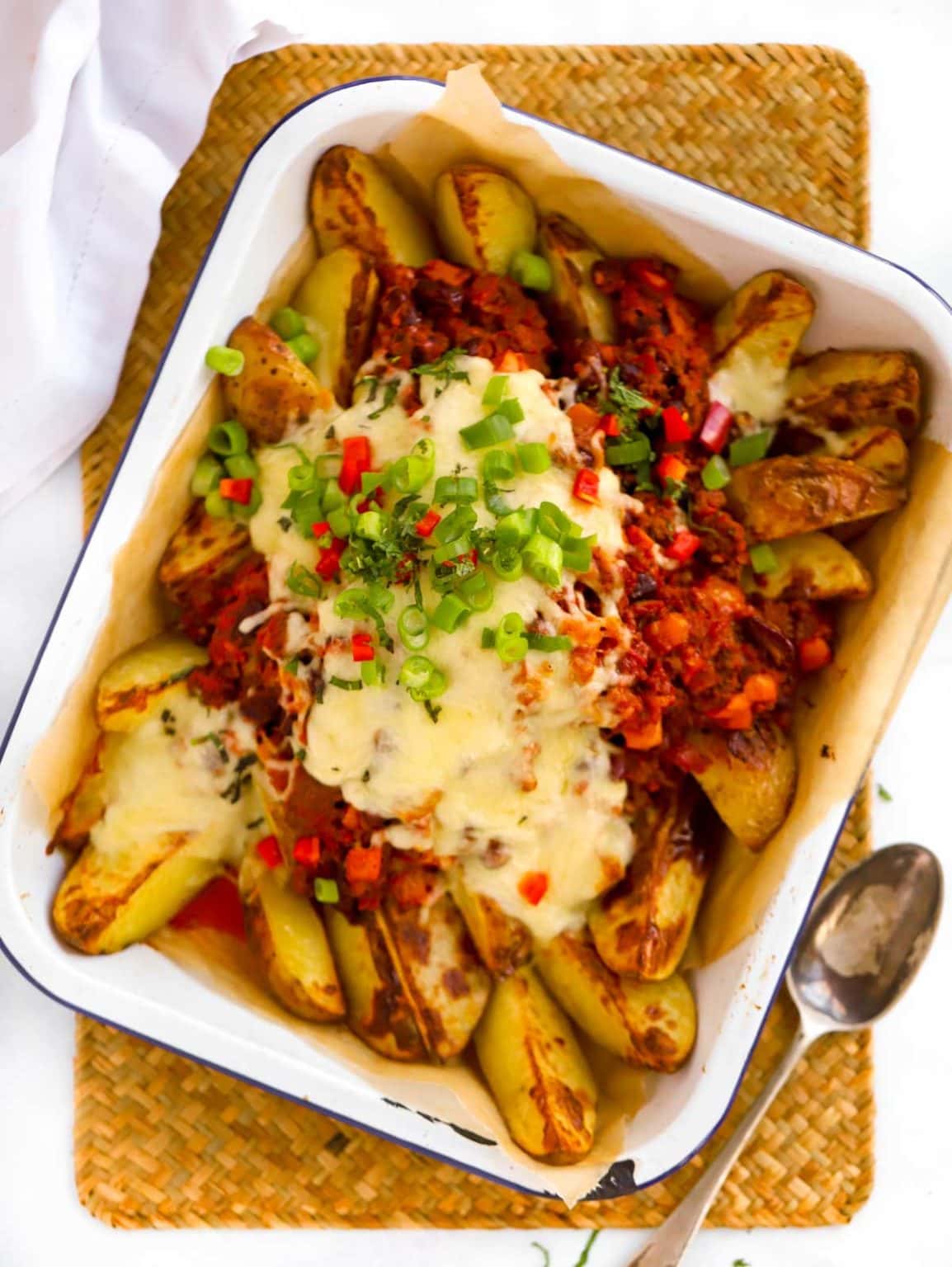 Cheesy Chilli Loaded Wedges