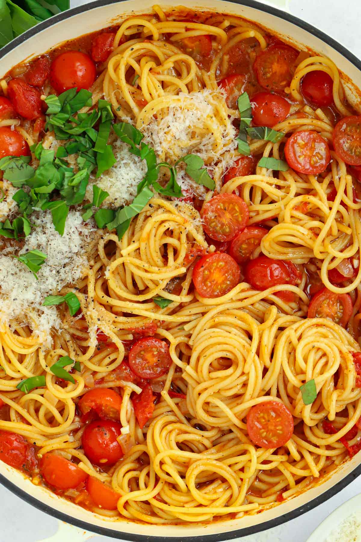 Tomato Pasta {Easiest Ever ONE Pan Spaghetti}