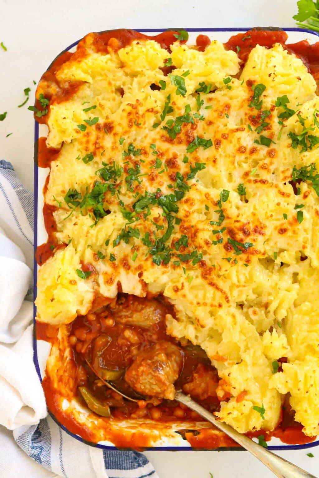 Cowboy Pie {Mash-Topped Sausage & Beans}