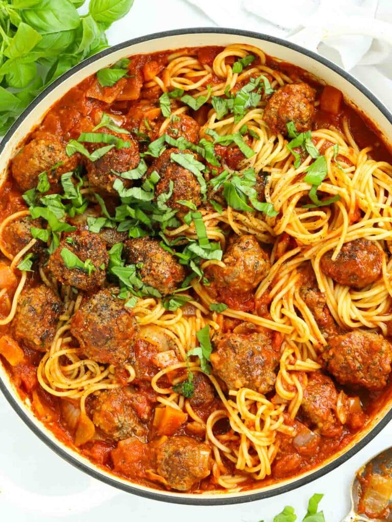 Classic Meatballs {With Rich Tomato Sauce}